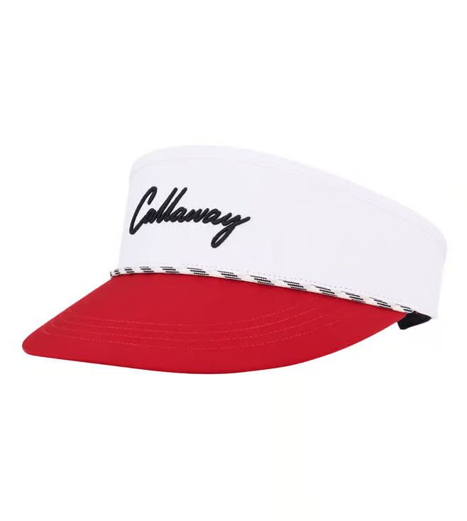 Callaway Golf Birdie Putt Rope Red & White Medium Visor Cap - Golf Mart ...