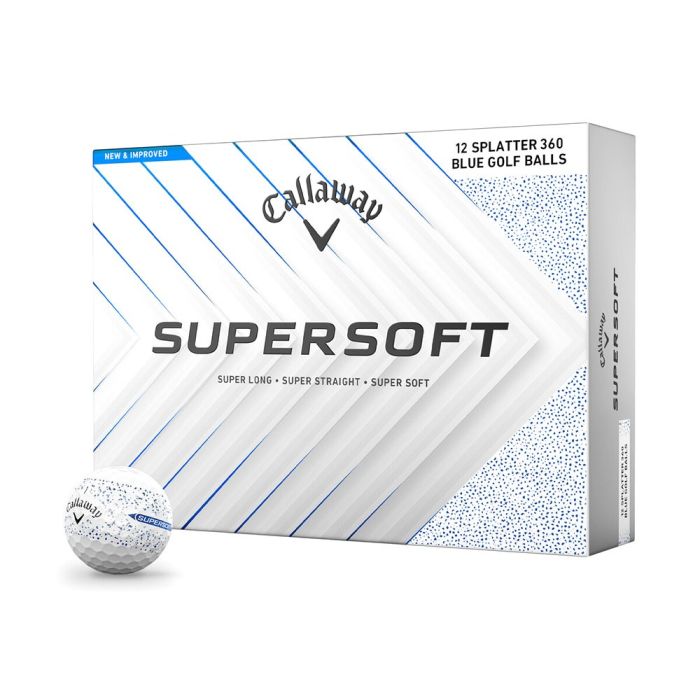 Callaway Supersoft Splatter 360 Golf Balls - White/Blue - Golf Mart India