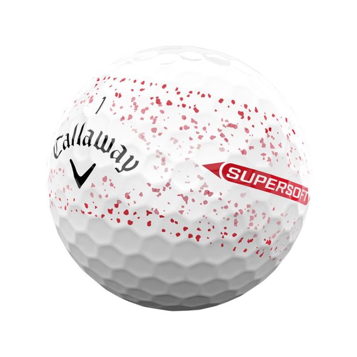 Callaway Supersoft Splatter 360 Golf Balls - White/Red - Golf Mart India